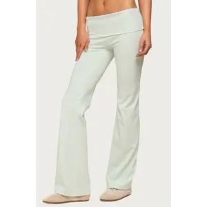 EDIKTED Oriane Foldover Flare Leggings - Mint