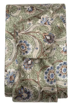 ELIZABETTA Niccolòextra Long Printed Silk Tie For - Green