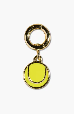 NICKEL & SUEDE Tennis Ball Charm In 14k Gold Brass And Enamel - Citron