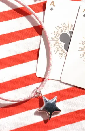 NICKEL & SUEDE Puffy Star Charm - Silver