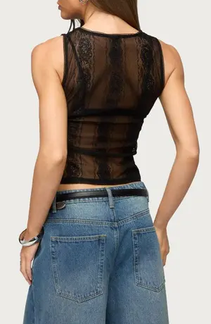 EDIKTED Ephie Sheer Lace Tank