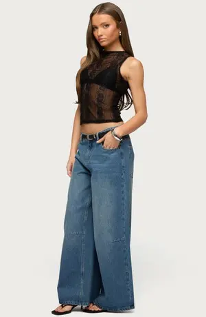 EDIKTED Ephie Sheer Lace Tank