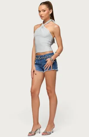 EDIKTED Katalya Glitter Halter Top