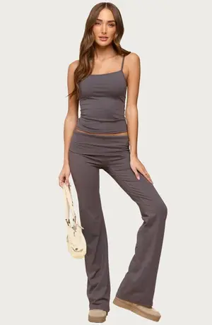 EDIKTED Oriane Foldover Flare Leggings