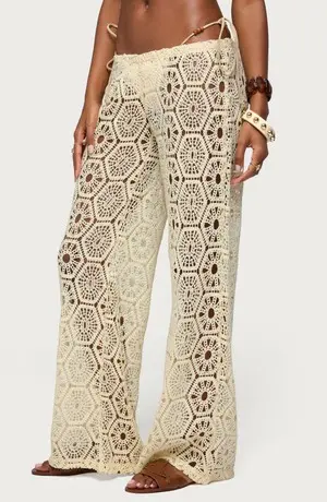 EDIKTED Amrita Baggy Open Stitch Pants