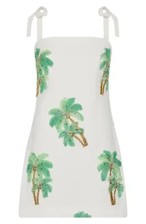 MILLY Ceri Embroidered Cotton Cover-up Mini Dress