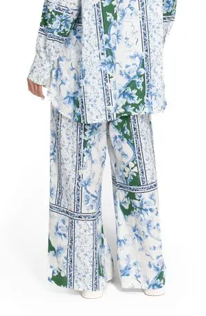 Agua Bendita Printed Wide Leg Cover-up Pants