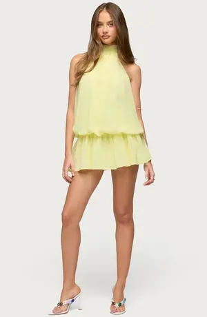 EDIKTED Kortney Chiffon Minidress