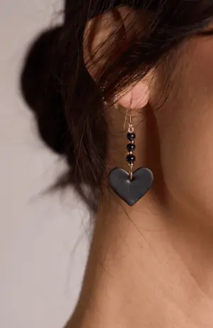 NICKEL & SUEDE Josie Heart Drop Earrings