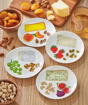 TAG Fromage Appetizer Plates Set Of 4 Multi Bone China 6x6