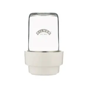 KILNER Food Prep Sprouting Set With Glass Jar And Ceramic Base - Clear
