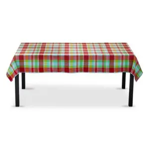 TAG Fresh Pick Plaid Tablecloth Multi Cotton Summer - Red
