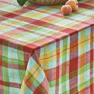 TAG Fresh Pick Plaid Tablecloth Multi Cotton Summer