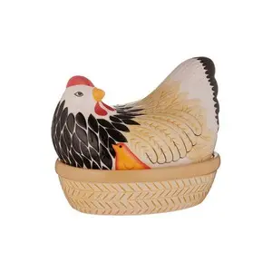MASON CASH Home To Roost Mother Hen Egg Storage - Multicolor