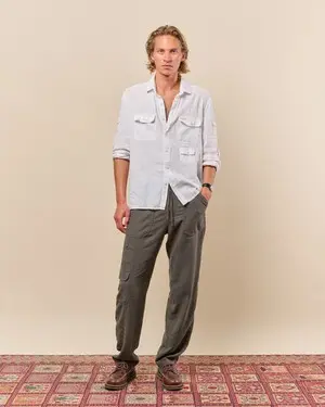 AMUNDSEN Traveller Linen Pants - Khaki