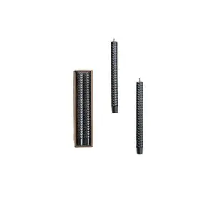STORIED HOME 2-piece Unscented Faceted Taper Candles In Box - Platinum