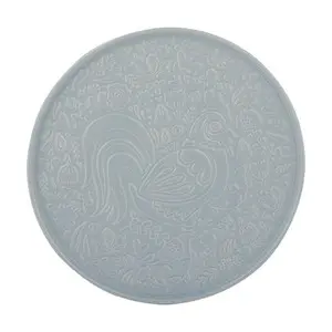 MASON CASH Home To Roost Round Platter - Blue