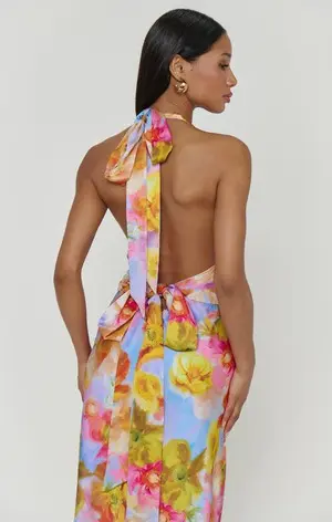 Show Me Your Mumu Chelsea Maxi Dress With Halter Neckline And Gold Hardware