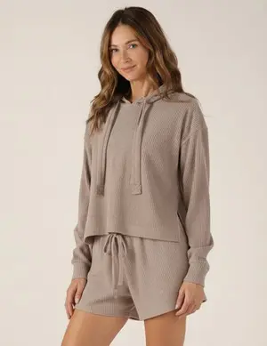GLYDER Valley Cropped Hoodie - Latte