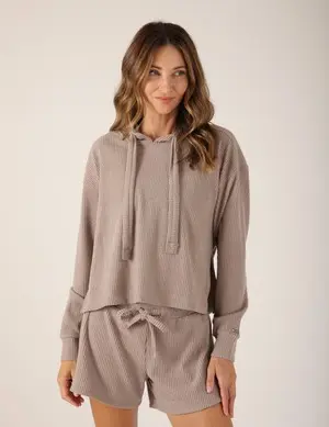 GLYDER Valley Cropped Hoodie - Latte