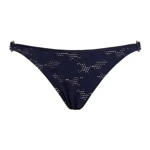 Vilebrequin Jacquard Fleur Broderie Anglaise Mini Brief Bikini Bottom - Navy