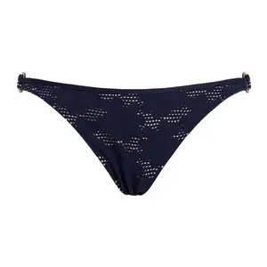 Vilebrequin Jacquard Fleur Broderie Anglaise Mini Brief Bikini Bottom - Navy