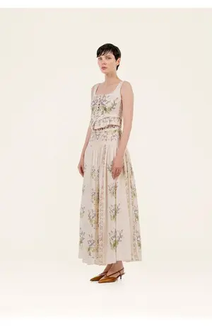 Agua Bendita Curuá Anhelo Linen Maxi Skirt