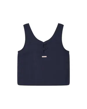 AMUNDSEN Safari Linen Top - Faded Navy