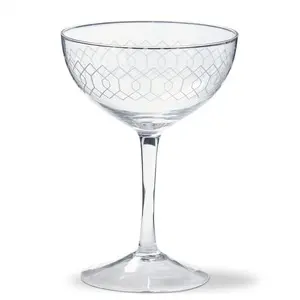 TAG Fitz Etched Coupe Glass Glass 10 Oz 4.21 X 4.21 X 5.98 - Clear