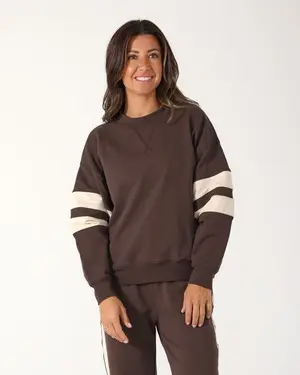 GLYDER Vintage Oversized Sweatshirt - Java/oatmilk