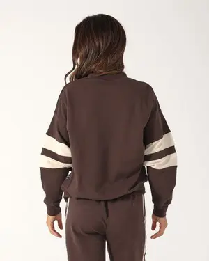 GLYDER Vintage Oversized Sweatshirt - Java/oatmilk