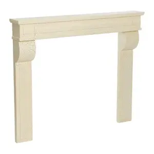 STORIED HOME Lodge Decorative Fireplace Mantel - Cream