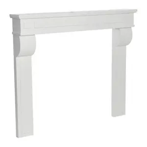 STORIED HOME Lodge Decorative Fireplace Mantel - White