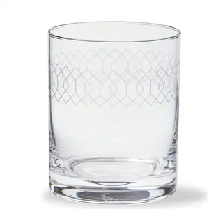 TAG Fitz Etched Double Old Fashioned Glass Glass 13 Oz 3.25x3.25x4 - Clear