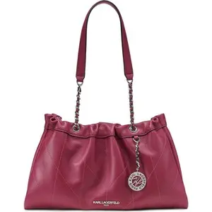 Karl Lagerfeld Paris Amandine Leather Shoulder Bag - Currant