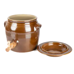 UNE VIE NOMADE Vintage Vinegar Berry Jar With Lid - Brown - Medium