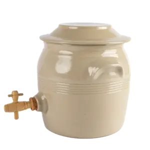 UNE VIE NOMADE Vintage Vinegar Berry Jar With Lid - White - Medium