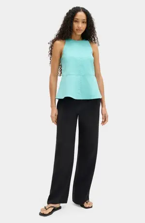 ALIGNE Carlos Stretch Cotton Peplum Top