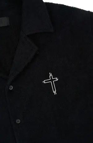 RtA Nathan Oversize Terry Cloth Camp Shirt