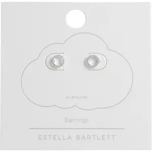 Estée Lauder Cubic Zirconia Circle Stud Earrings - Silver