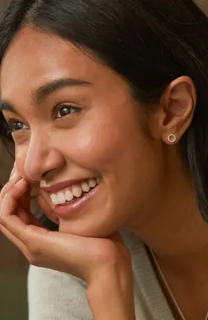 Estée Lauder Cubic Zirconia Circle Stud Earrings