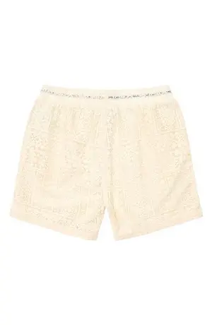 RtA Clyde Pull-on Openwork Shorts - Sand Cursive