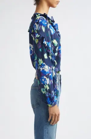 Ulla Johnson Marguerite Ruffle Silk Top