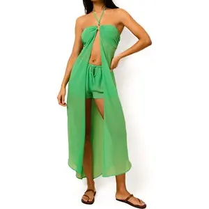 Solid & Striped Maggie Halter Cover-up - Turtle Green