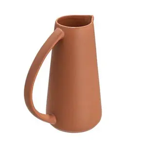STORIED HOME Modern Stoneware Pitcher - Orange