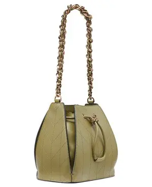 Karl Lagerfeld Paris Fantina Leather Crossbody Bag - Olive