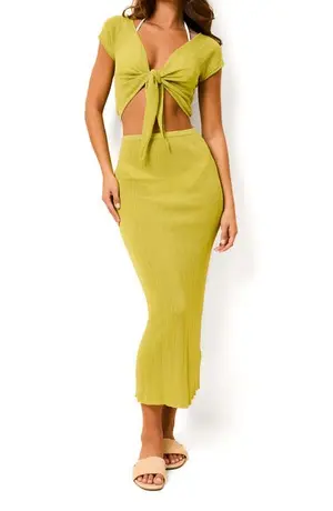 Solid & Striped Rianne Tie Front Crop Cover-up Top