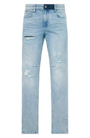 RtA Clayton Rip & Repair Skinny Jeans - Frayed Indigo