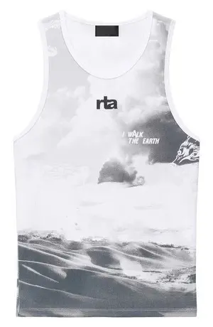 RtA Sylvain Graphic Tank Top - Grey Chaparral