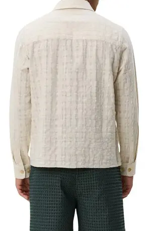 LES DEUX Texture Slub Cotton Overshirt - Ivory